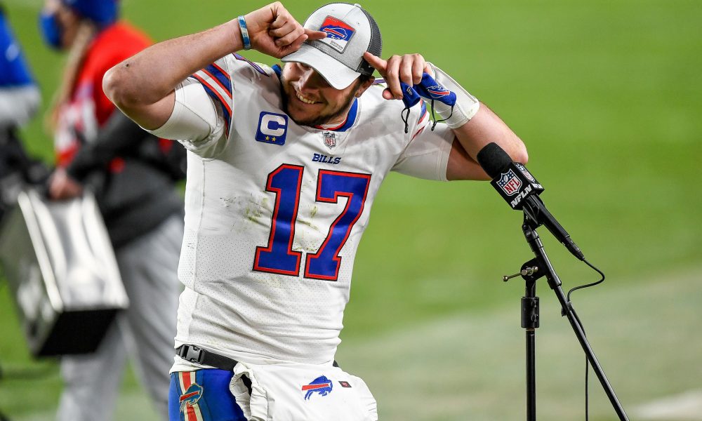'MVP! MVP!' Teammates crash Josh Allen's postgame interview