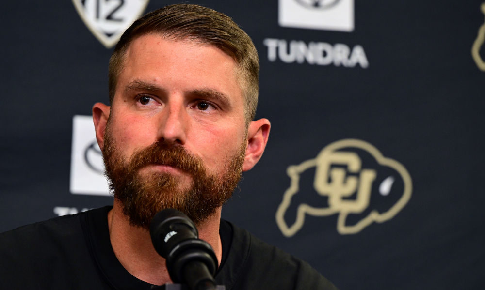 CU interim head coach Mike Sanford is a nice change of pace, full of energy